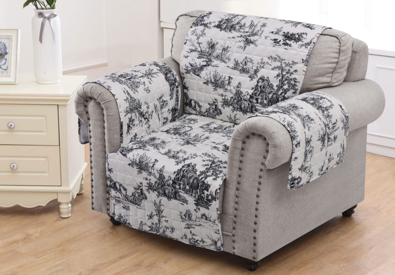 Classic Toile Furniture Protector Arm Chair – Greenland Home Fashions