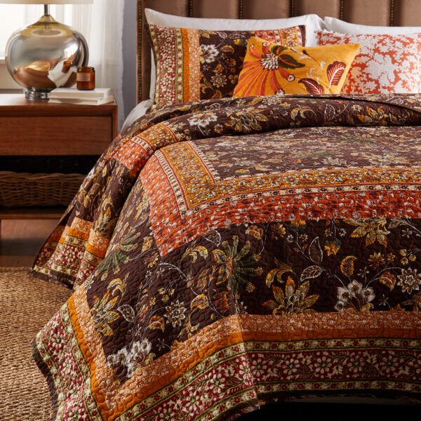 Audrey Chocolate Quilt Set – Greenland Home Fashions
