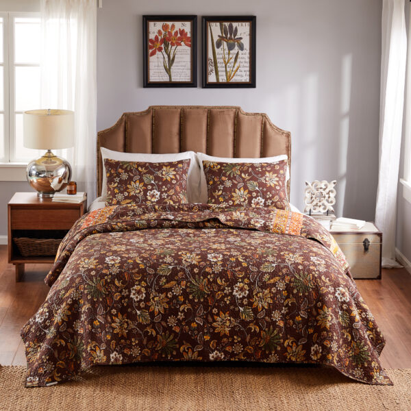 Audrey Chocolate Quilt Set – Greenland Home Fashions